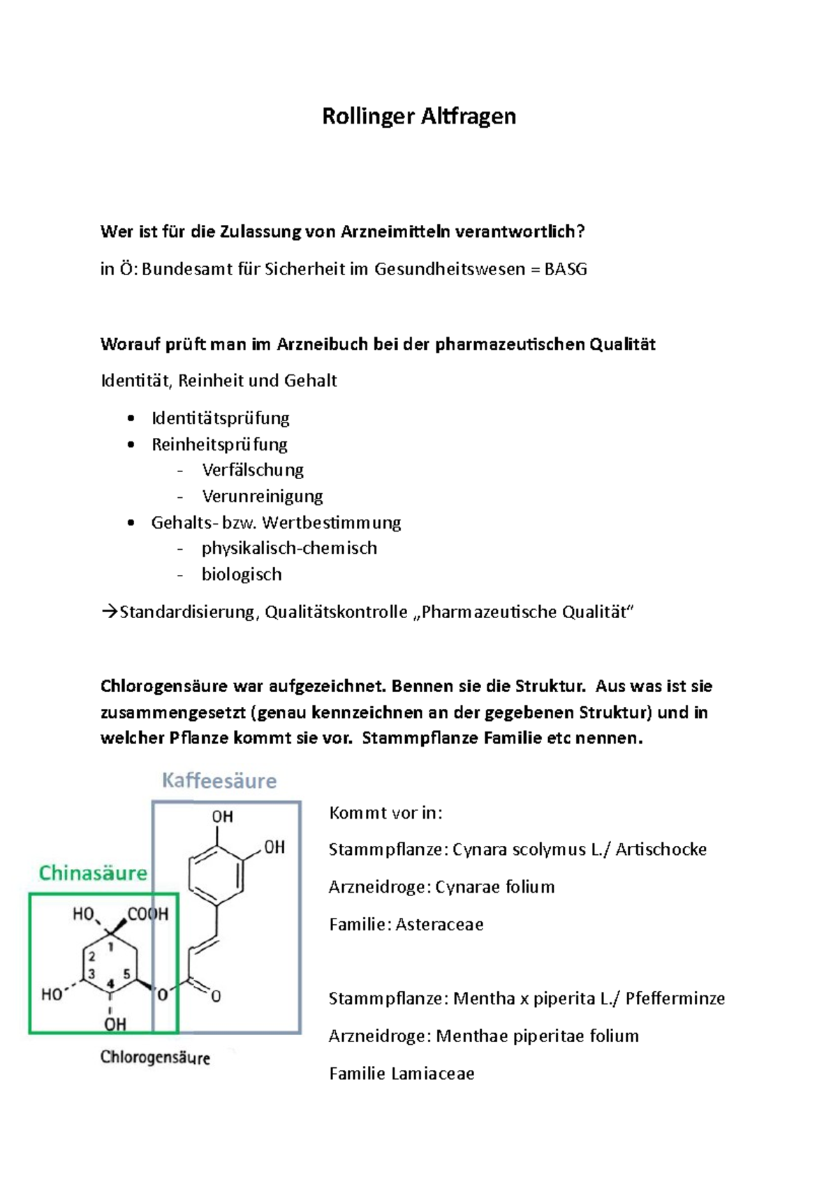 Rollinger Altfragen - Wertbestimmung physikalisch-chemisch biologisch ...