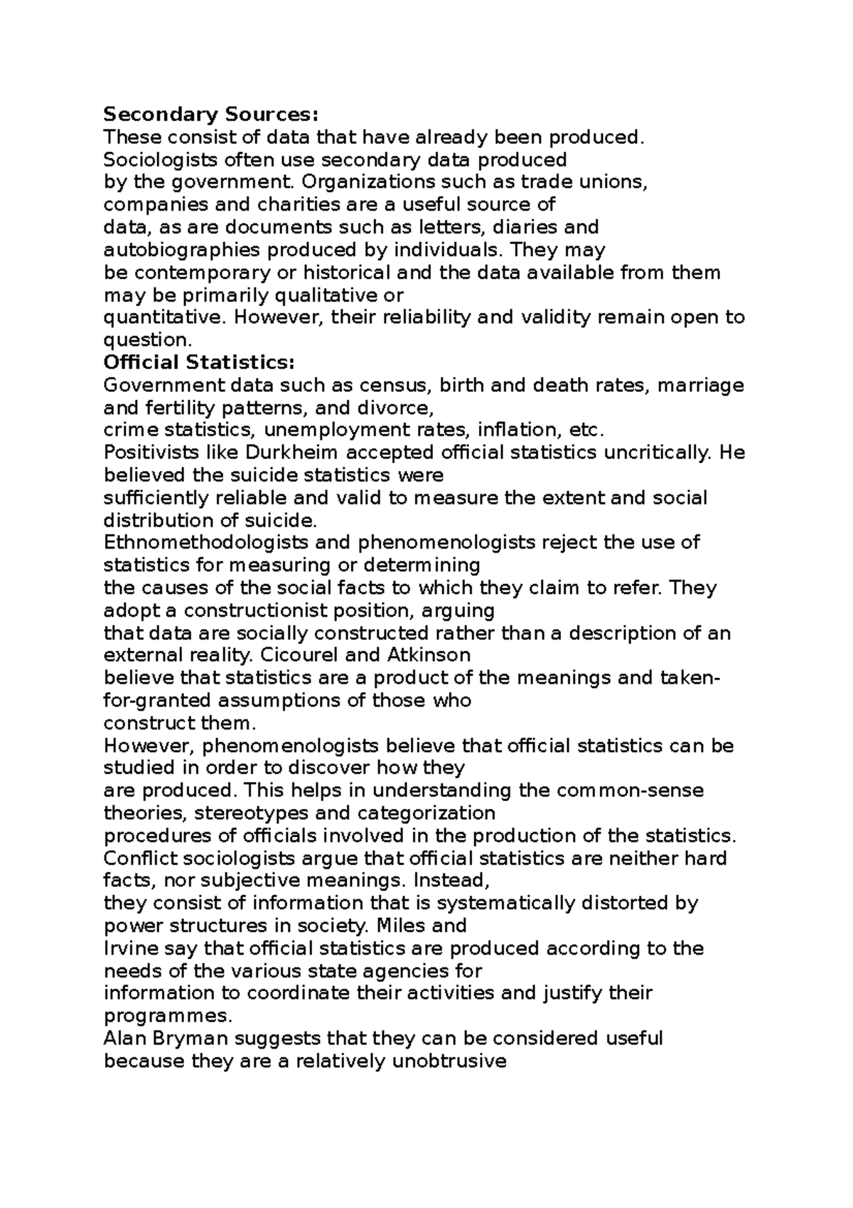 Secondary Sources, Methodological pluralism - Secondary Sources: These ...