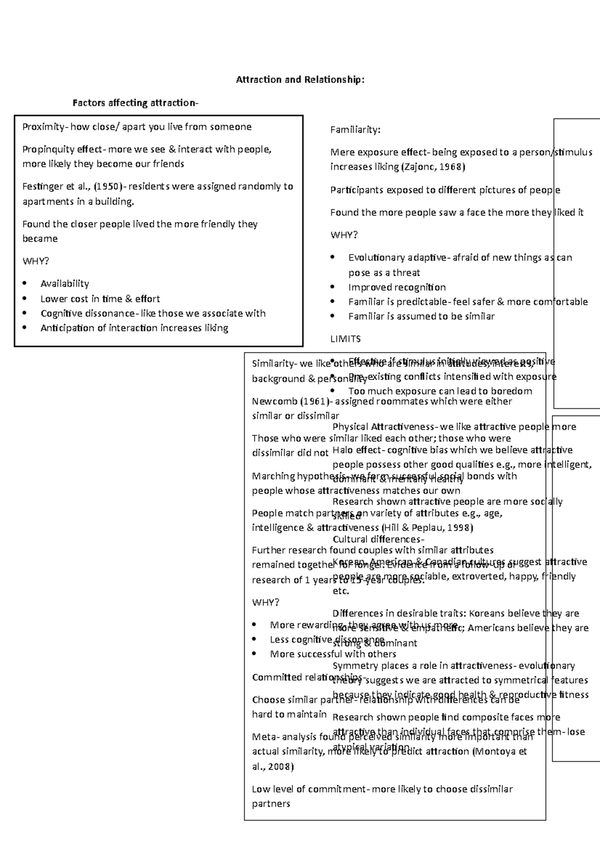 Attraction (W8) - Attraction and Relationship: Factors affecting ...