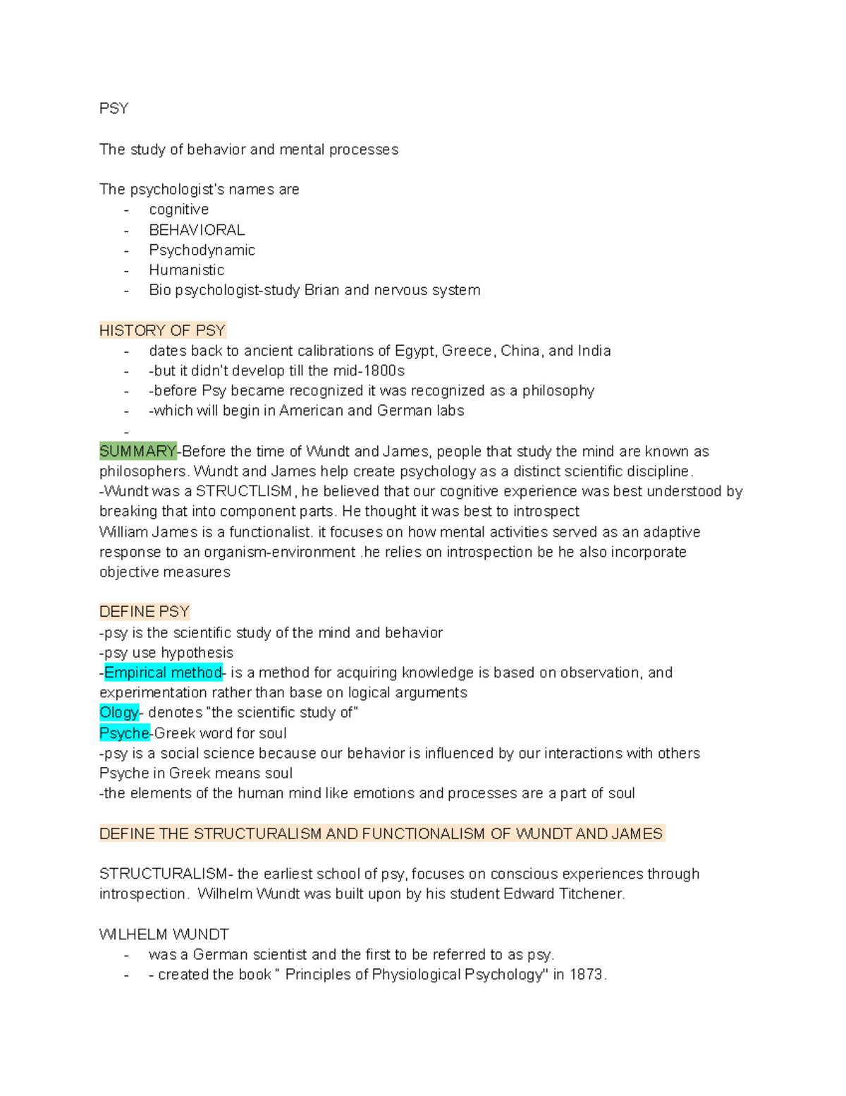 PSY mod 1 - This is module 1 for Introduction to Psychology - PSY The ...