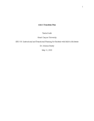 SPD 550-Benchmark Case Study Plaafp and Annual Goals - Benchmark - Case ...