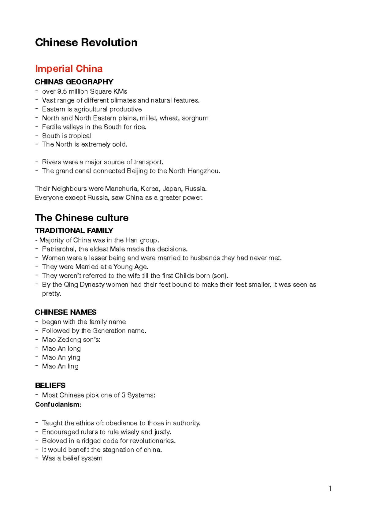 China Revolution study notes!!!!!!!!!!! - Chinese Revolution Imperial ...