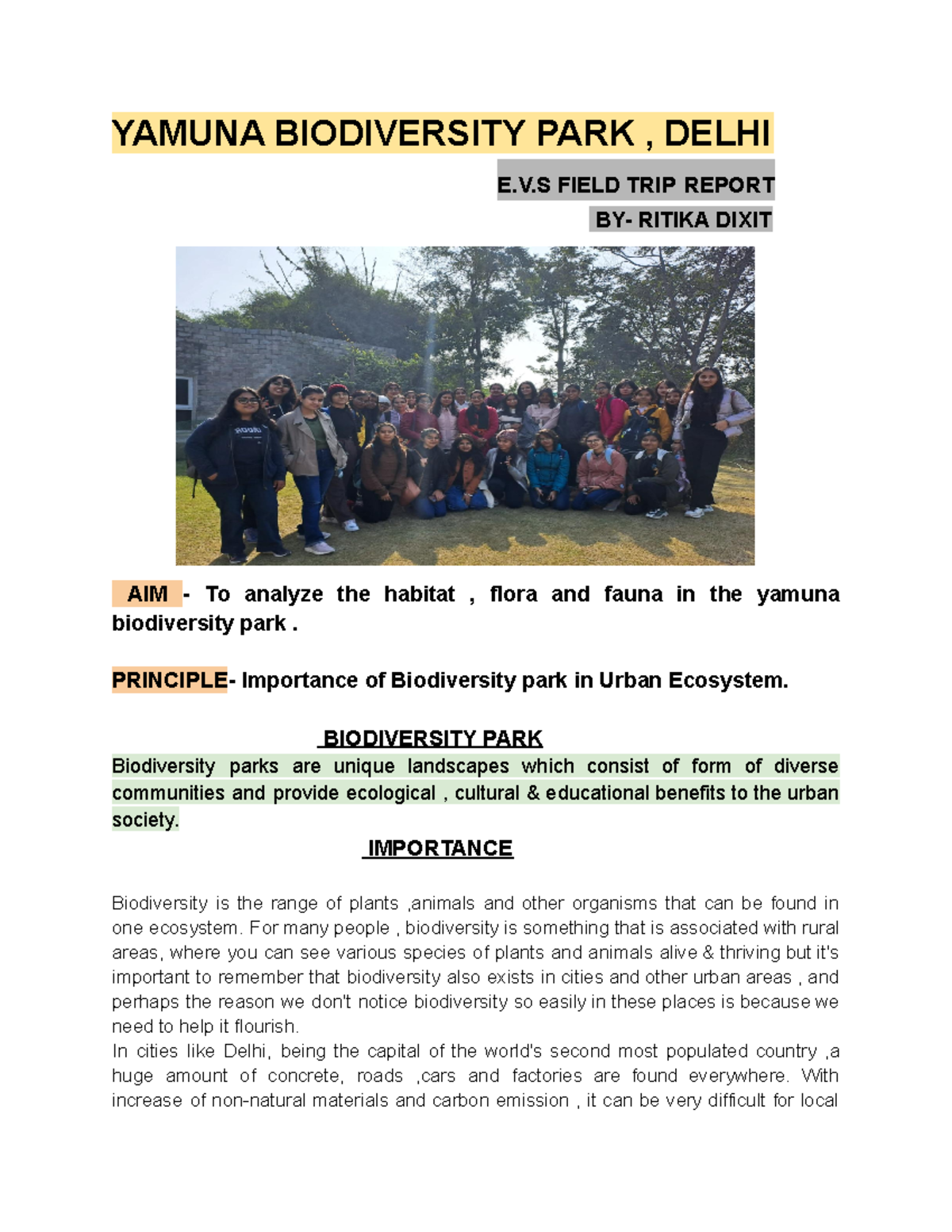 Yamuna Biodiversity PARK , Delhi - YAMUNA BIODIVERSITY PARK , DELHI E.V ...