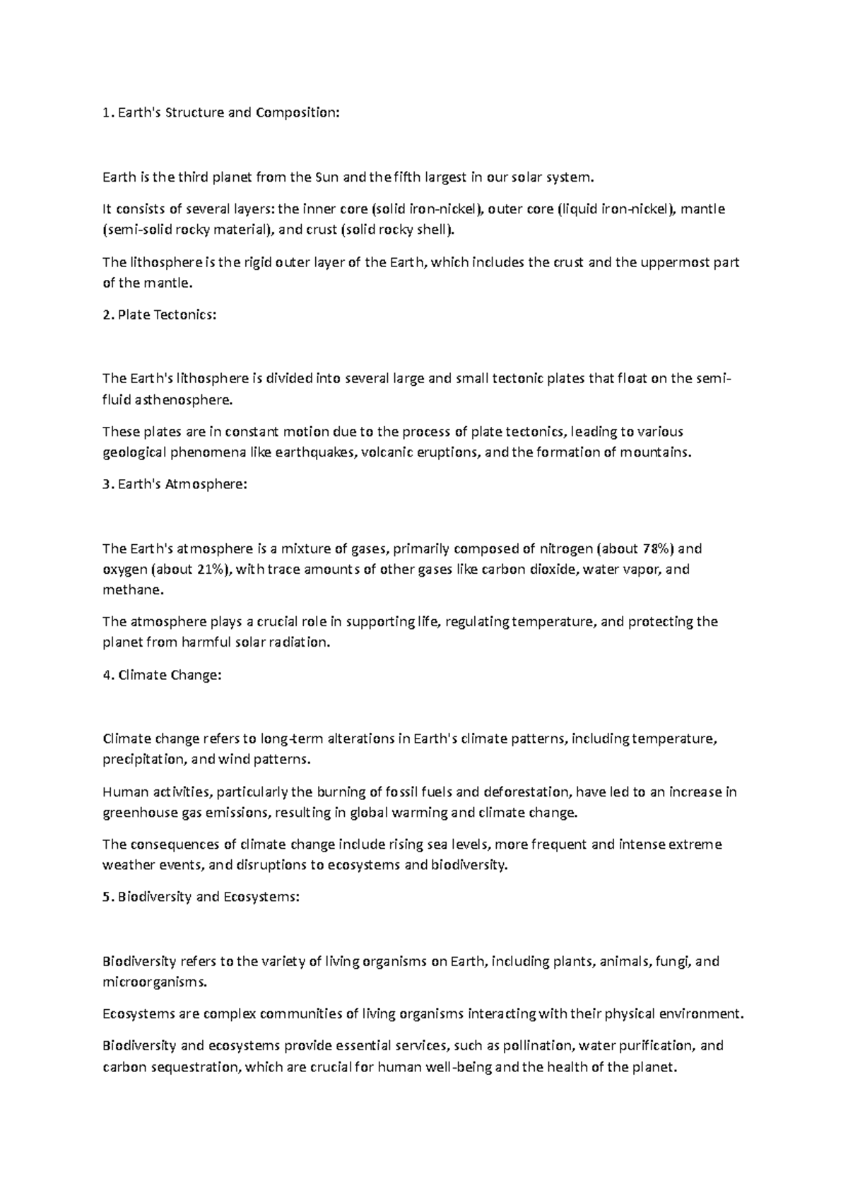 Year 12 Study Notes - Earth's Structure and Composition: Earth is the ...