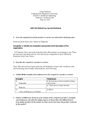 HCM 325 Module One Journal Worksheet - HCM 325 Module One Journal ...