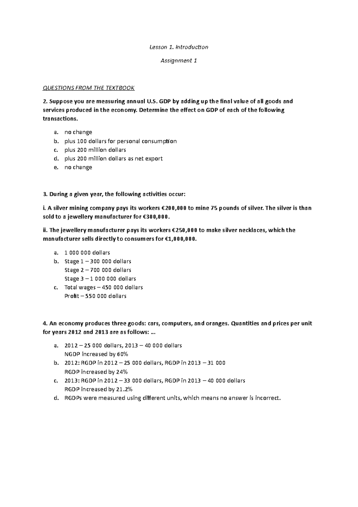 Dz lesson 1 - Practice after class - Lesson 1. Introduction Assignment ...