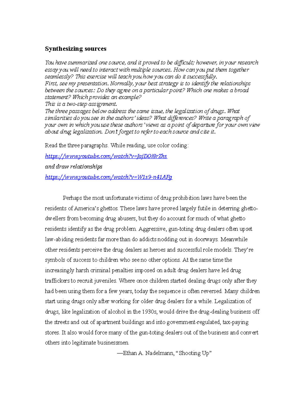 Synthesizing Sources exercise - Synthesizing sources You have ...