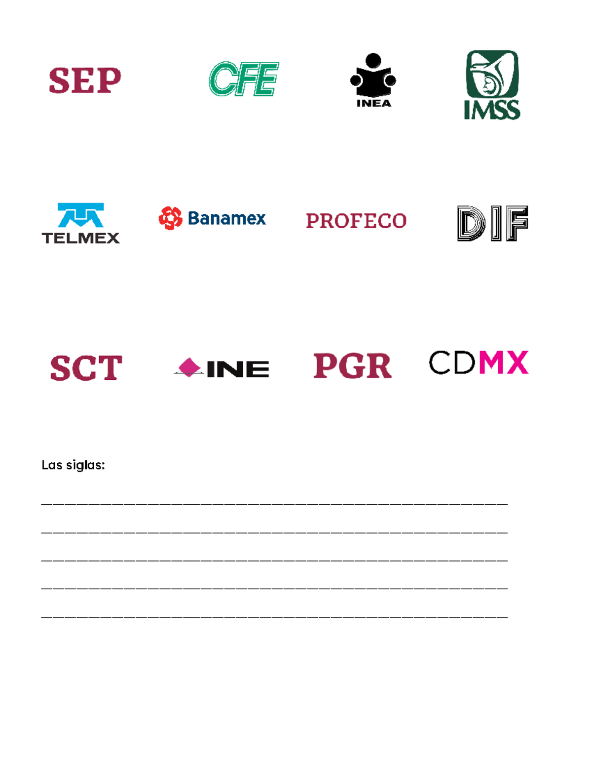 Siglas - Español - Las siglas: - Studocu