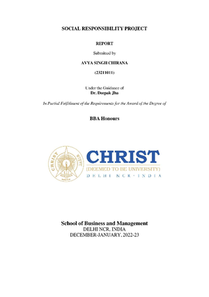 Social Responsibility Project[SRP] - SOCIAL RESPONSIBILITY PROJECT ...