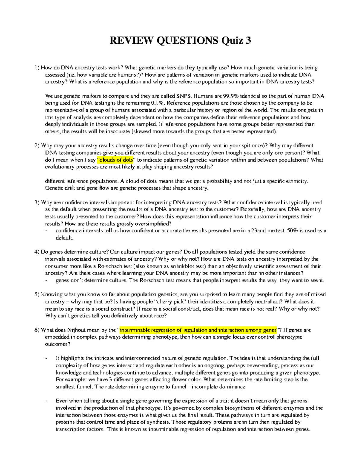 Quiz 3 Mod 2 Review Questions 2023 - REVIEW QUESTIONS Quiz 3 How do DNA ...