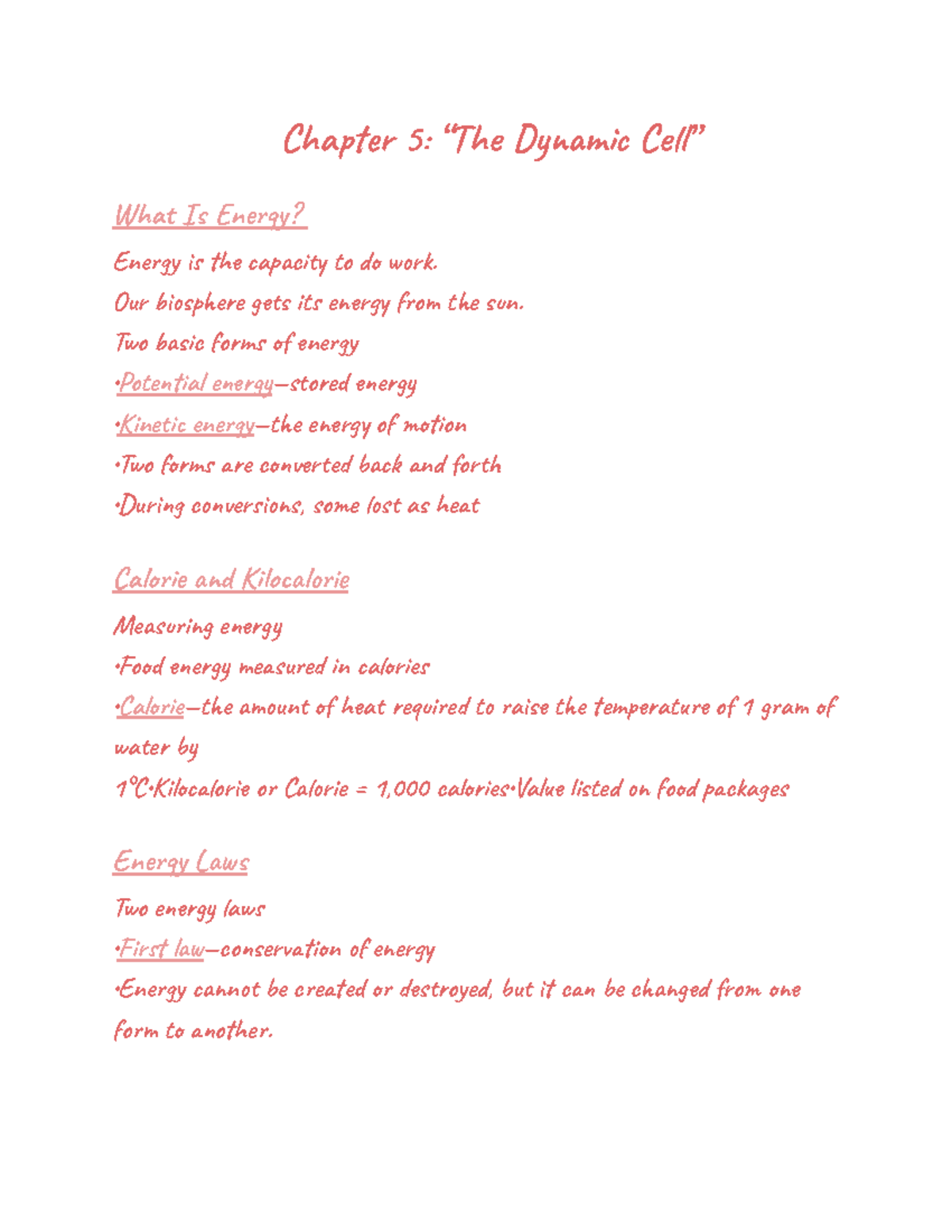 Chapter 5 “The Dynamic Cell” - Chapter 5: “The Dynamic Cell” What Is ...