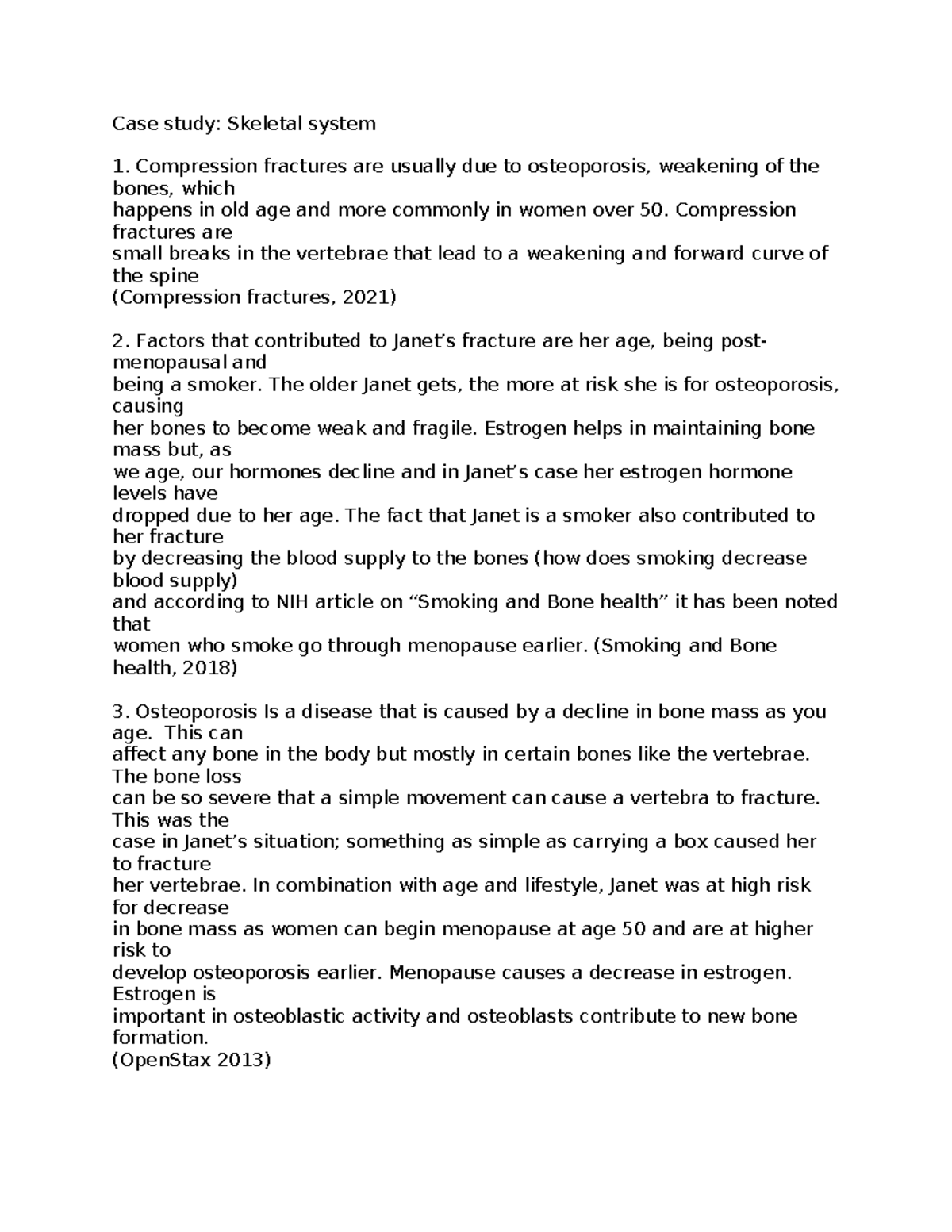 Case study- Skeletal - Compression fractures are small breaks in the ...