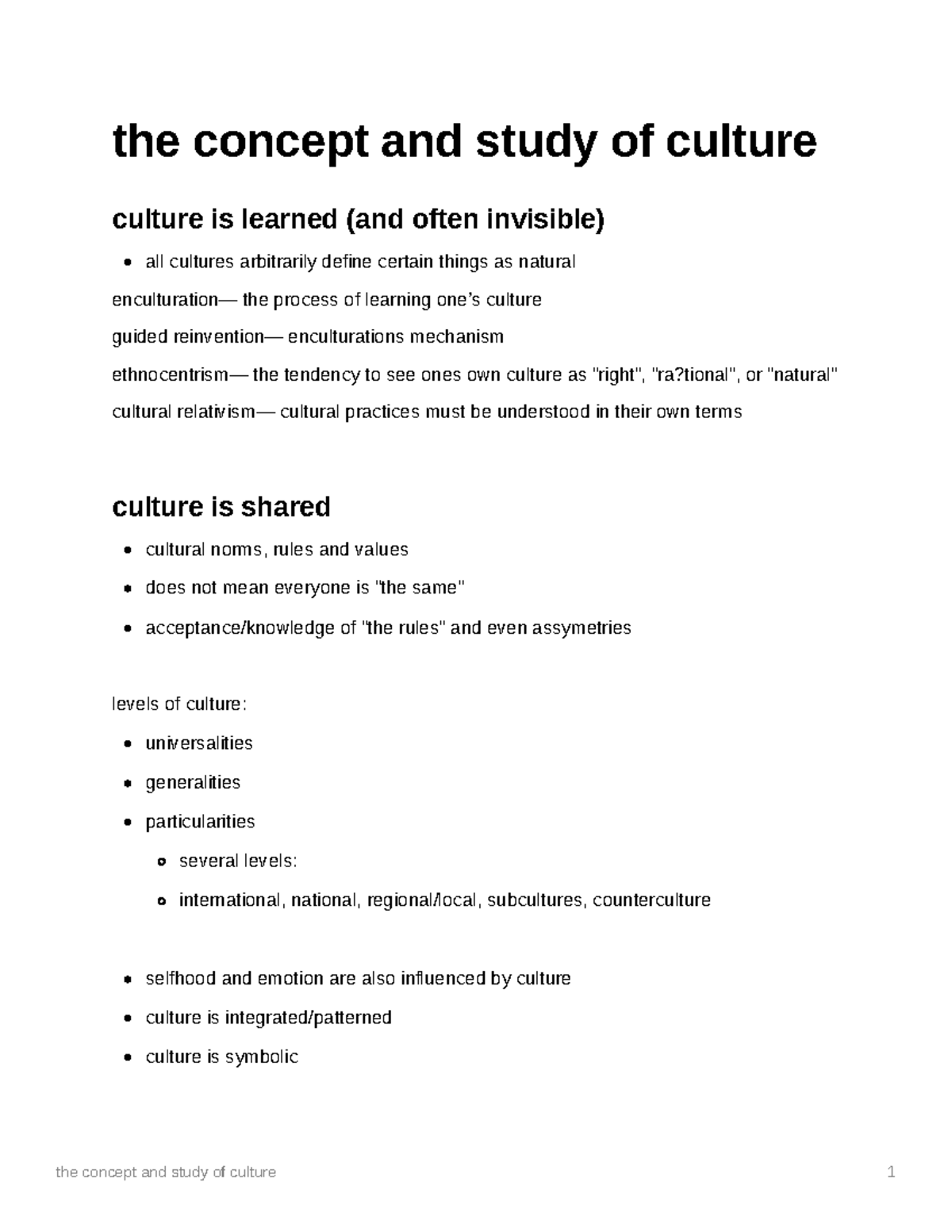 The concept and study of culture - the concept and study of culture ...