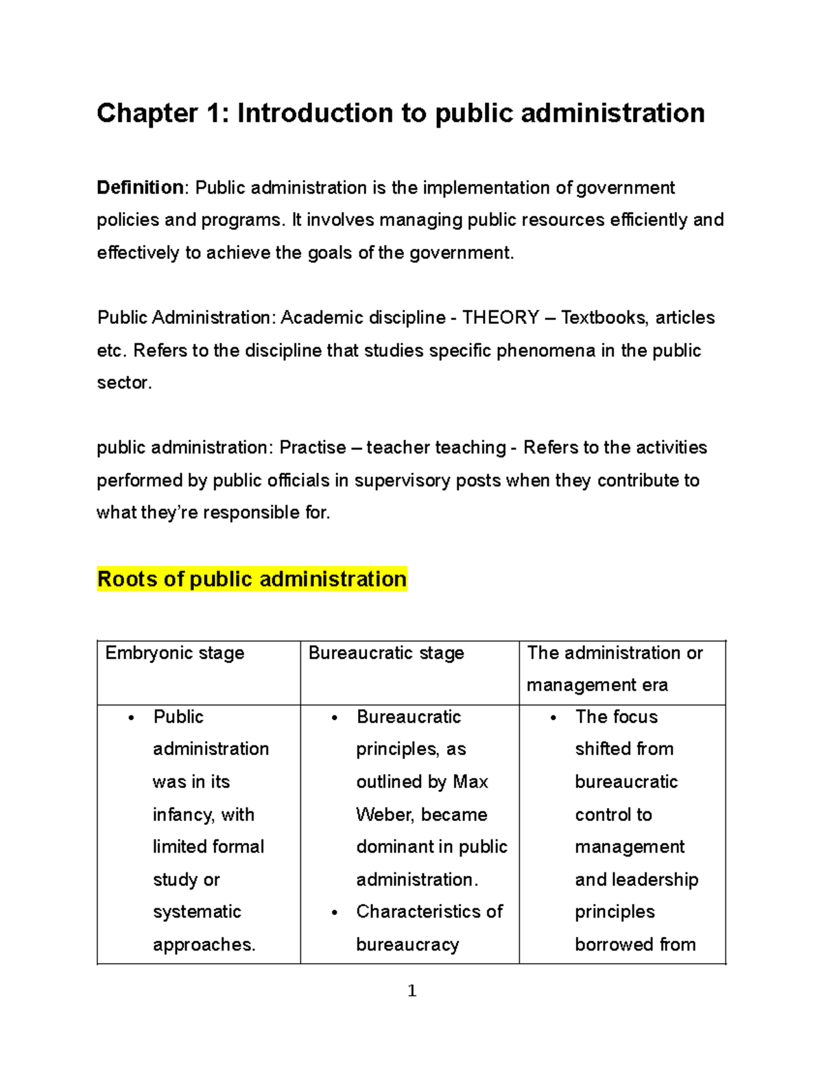PADM notes-1 - Summary Introduction To Public Administration - Chapter ...