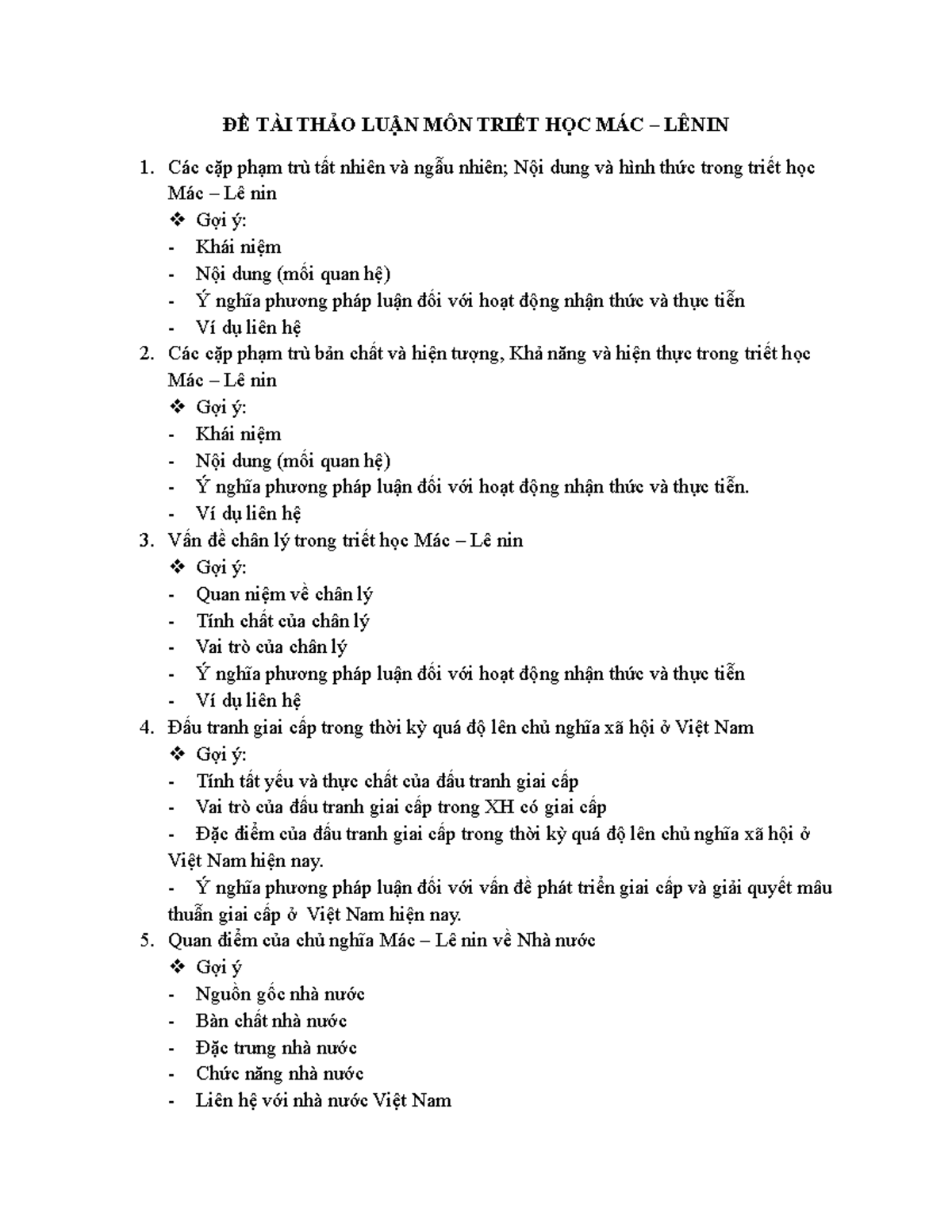 ĐỀ TÀI THẢO LUẬN MÔN TRIẾT HỌC MÁC - ĐỀ TÀI THẢO LUẬN MÔN TRIẾT HỌC MÁC ...