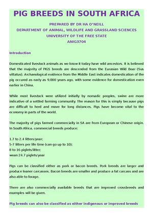 Pigs exam - Pig exam question paper - ANIG3743 - Studocu