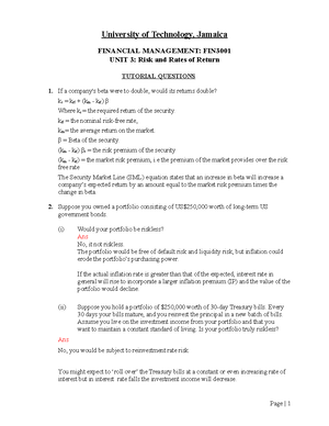 Fin Man Unit 2 Tutorial-Financial Statement Analysis revised Aug2021 ...