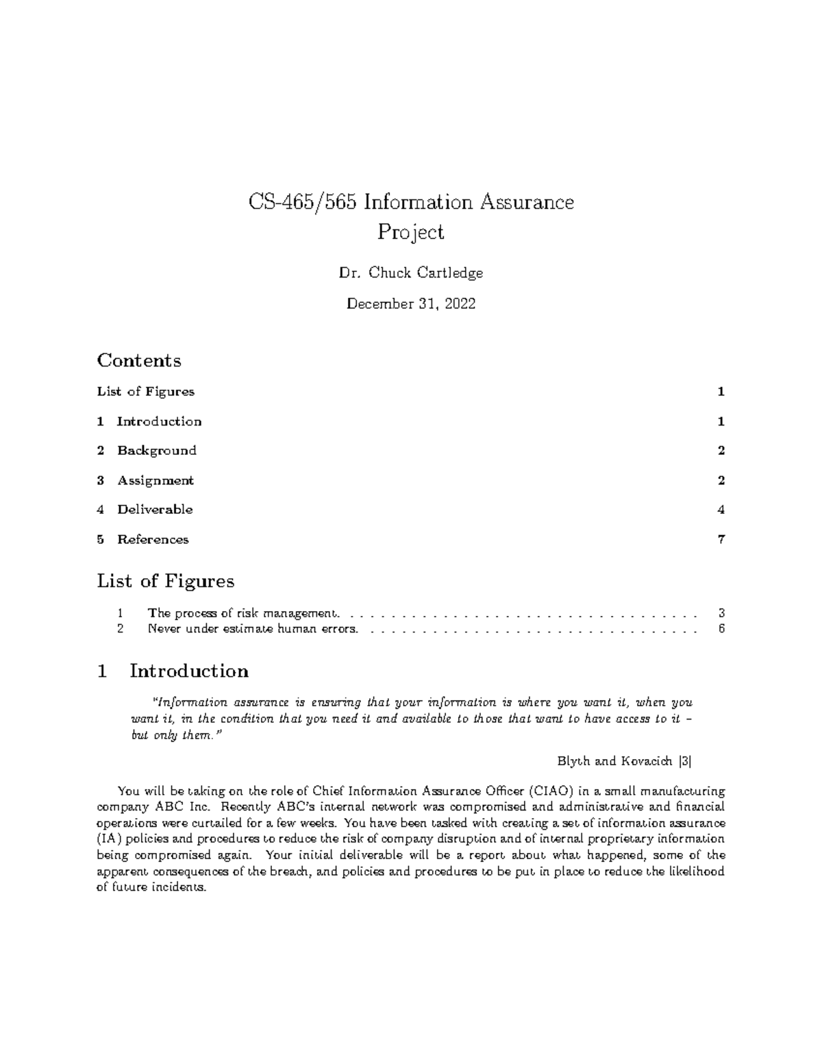 Project - 16 pages with APA-style referencing and citations - CS-465/ ...