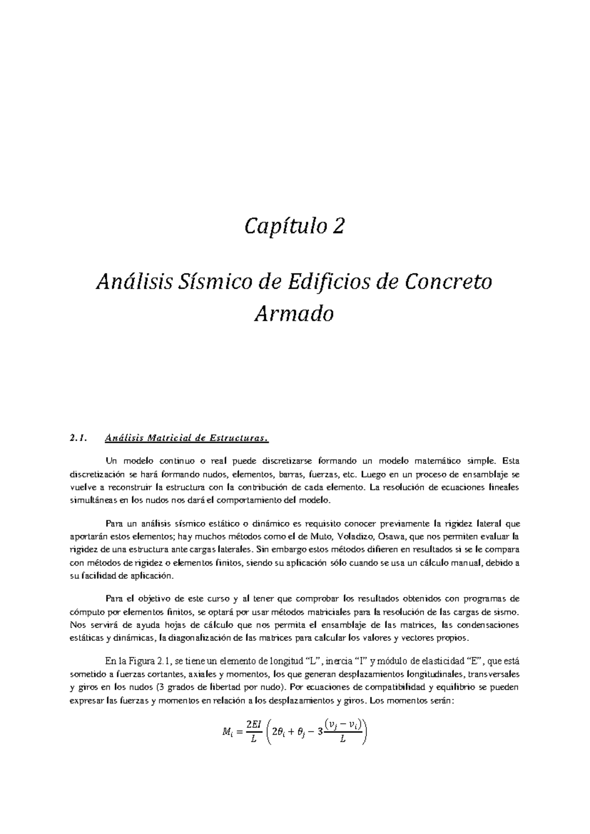 2 Analisis Sismico Edificios DE CA - Capítulo 2 Análisis Sísmico de Edificios de Concreto Armado ...