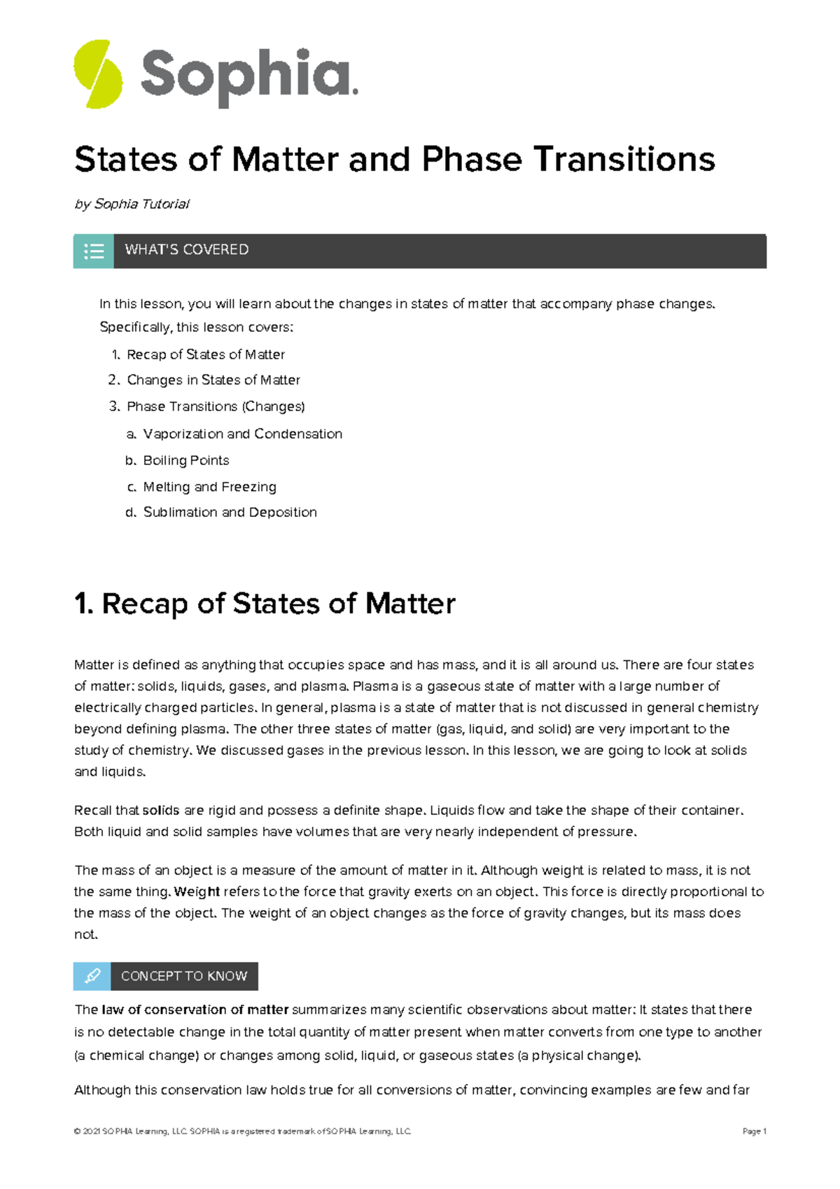 States of matter and phase transitions - States of Matter and Phase ...