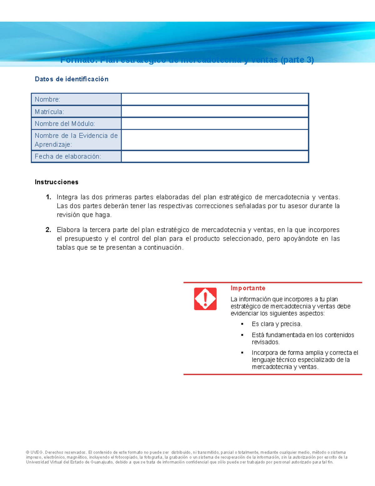 - PEMy V U2 AA2 EA7 Formato - Formato: Plan estratégico de ...