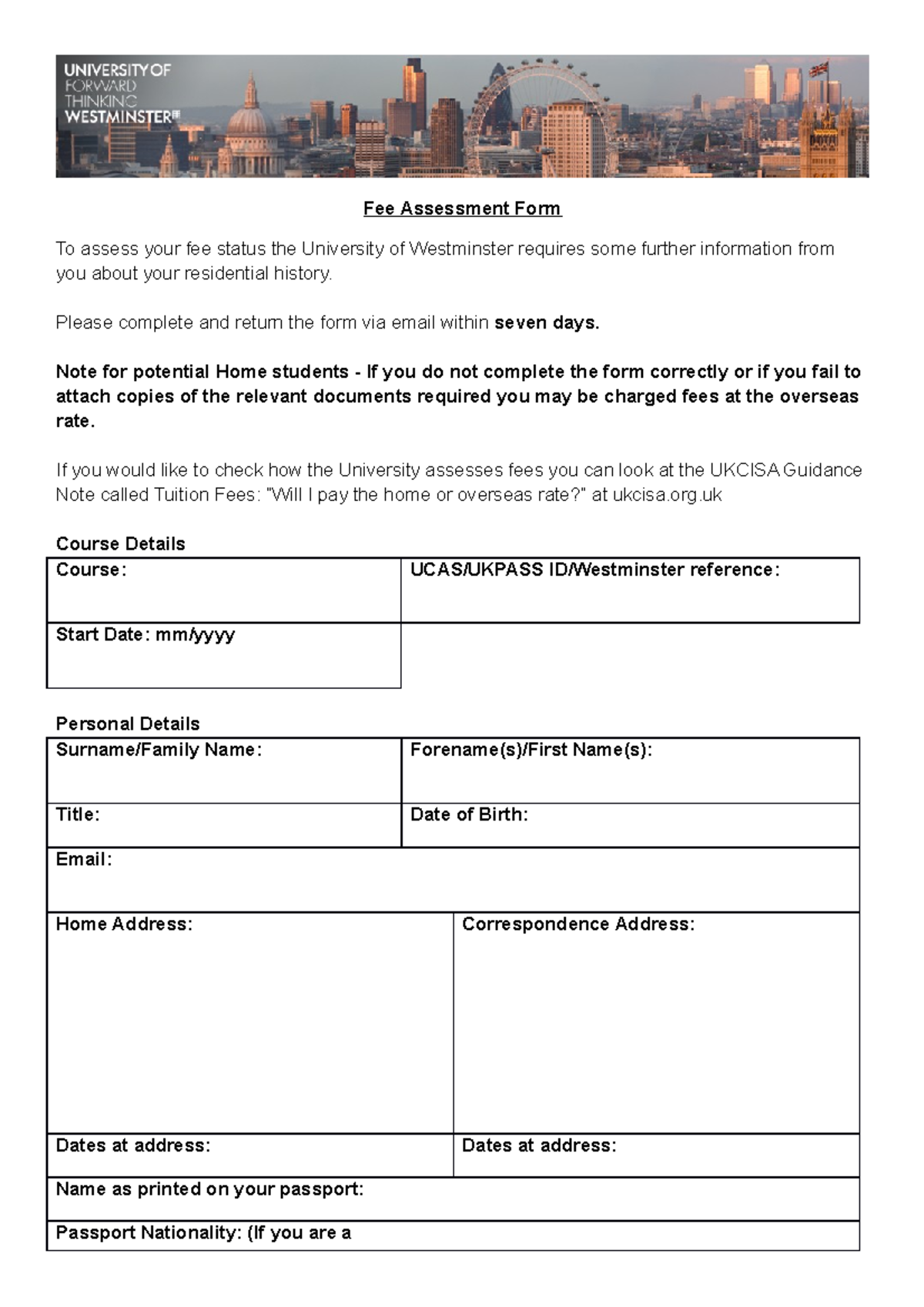 Fee Assessment Form 2 Extra Application Format Form Lookalike To Be