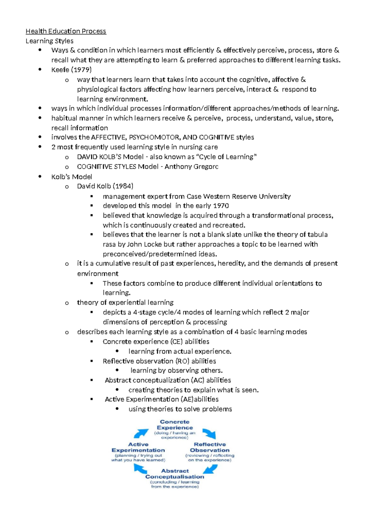 Health Education Learning Style - Health Education Process Learning ...