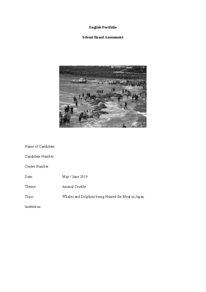 Sarah's English SBA-Final. Completed - ENGLISH A SCHOOL BASED ASSEMENT ...