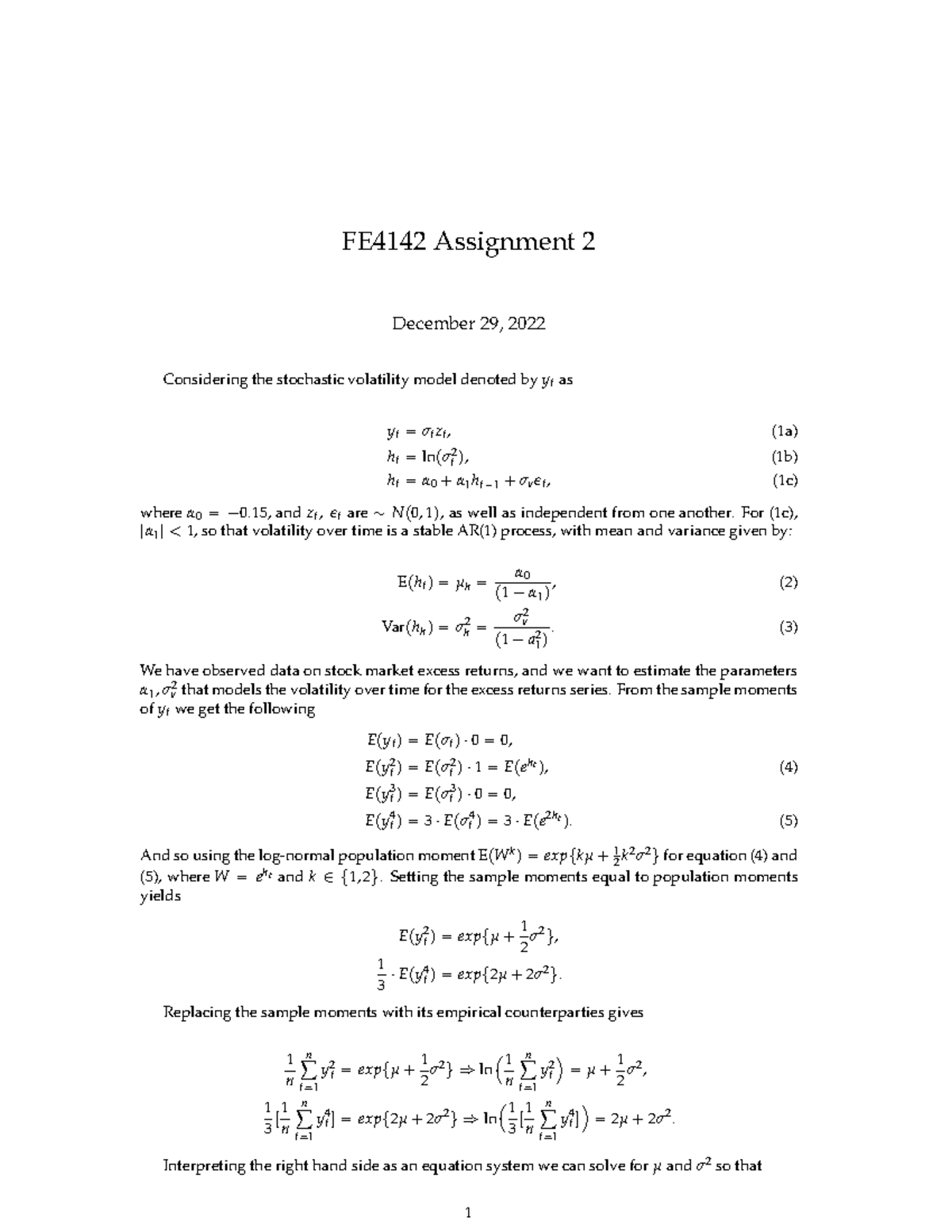 EFF Assignment 2 Answers - FE4142 Assignment 2 December 29, 2022 ...