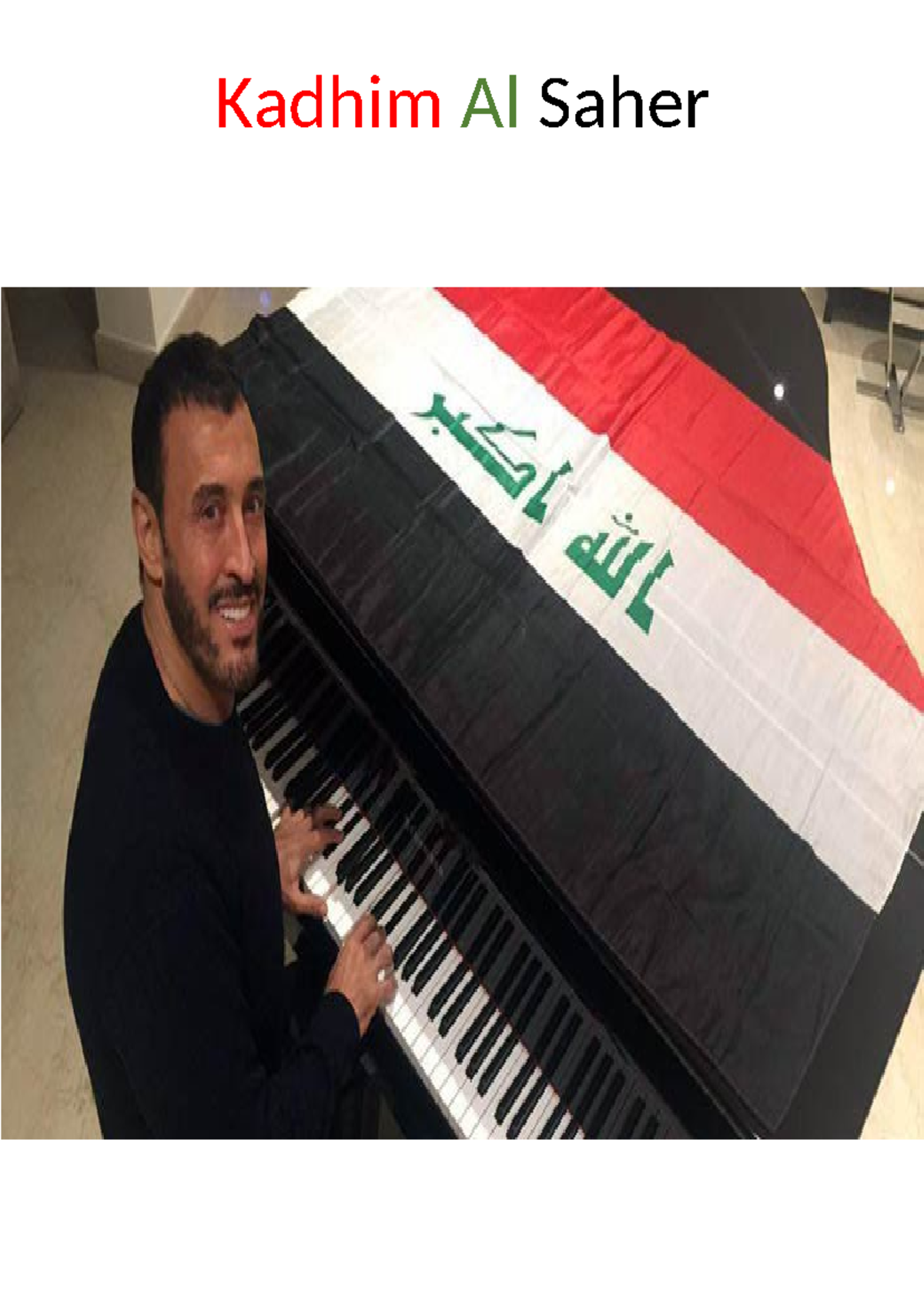 Kadhim al saher - bra - Kadhim Al Saher - Studocu