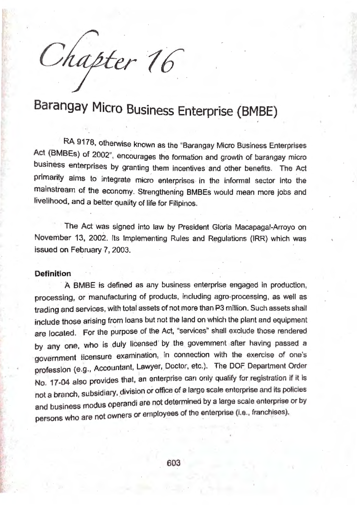 Chapter 16 - BMBE - Summary Income Taxation - Bara ngay Micro Business ...