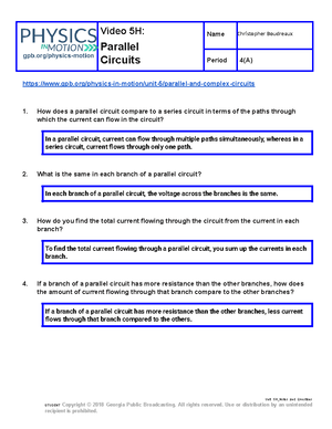 Circuit Builder Gizmos - Name: Aramide Soneye Date: January 23 Student ...