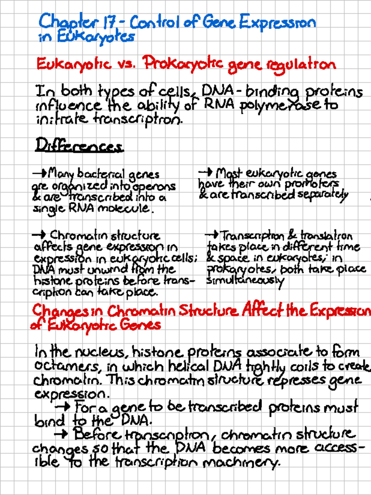 Ch 17 - Control of Gene Expression in Eukaryotes - Prokaryotic gene ...