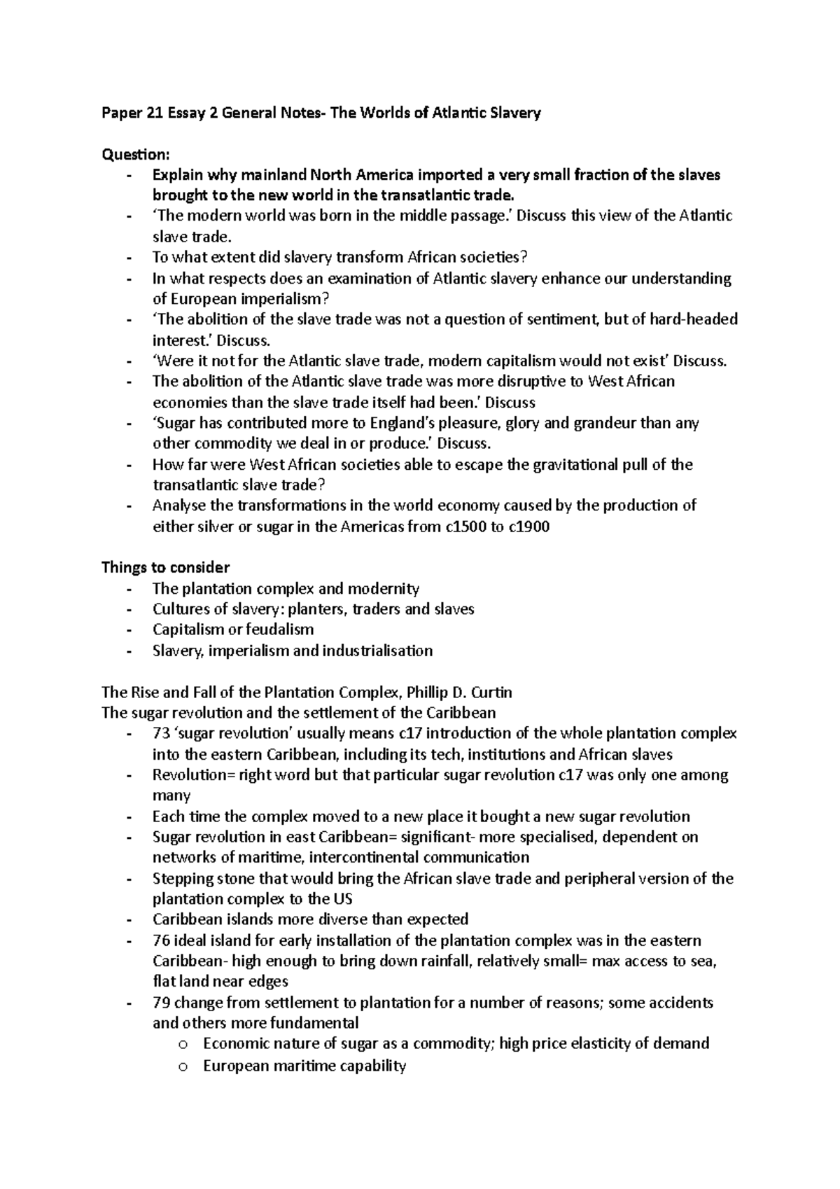 Paper 21 Essay 2 General Notes - Paper 21 Essay 2 General Notes- The ...