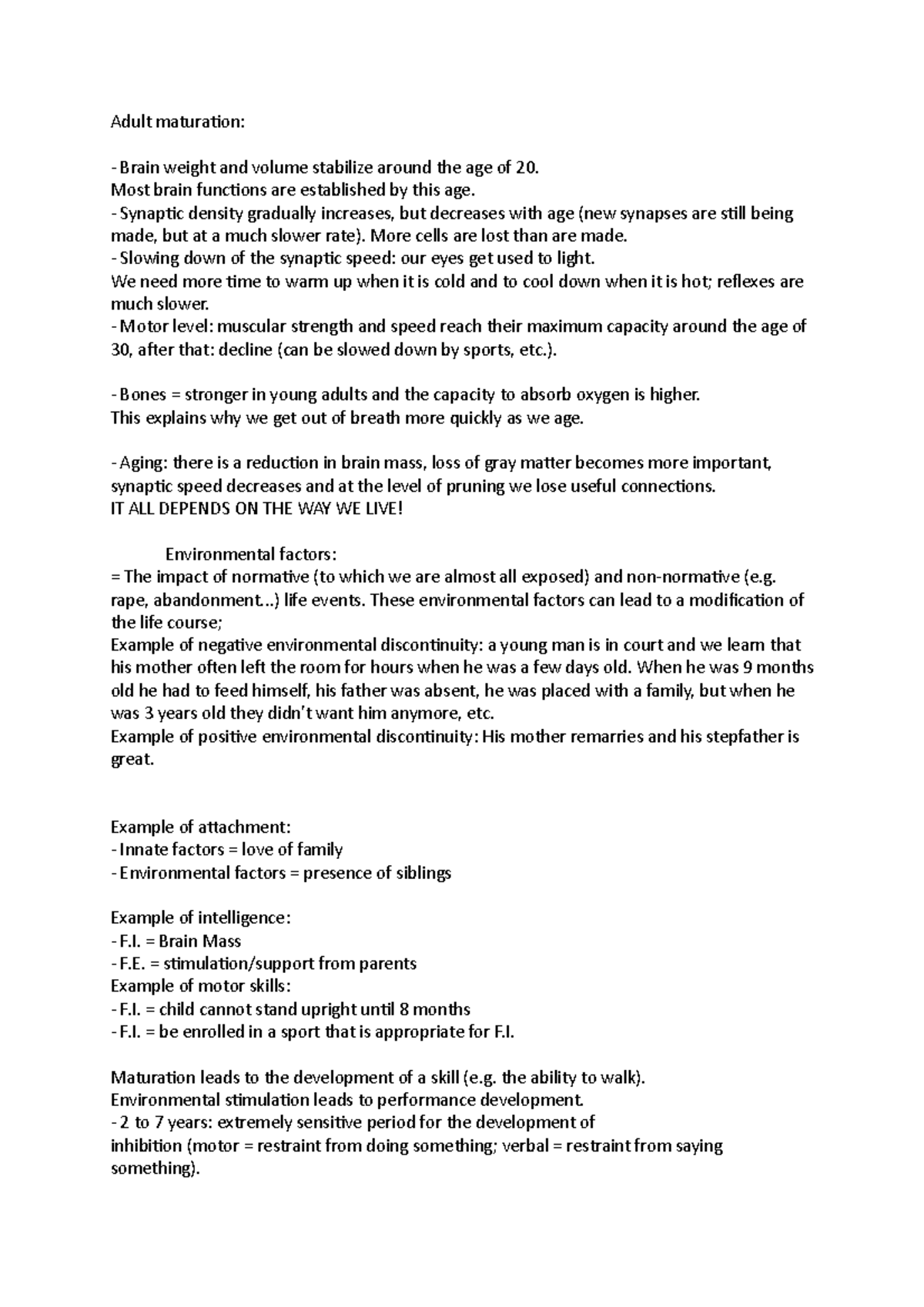 Adult maturation - Psychology - Adult maturation: Brain weight and ...