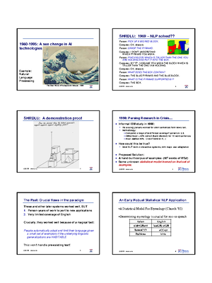 Lecture slides, lectures 1 - 2 - Part of speech tagging and hidden markv models (part 1) and ...