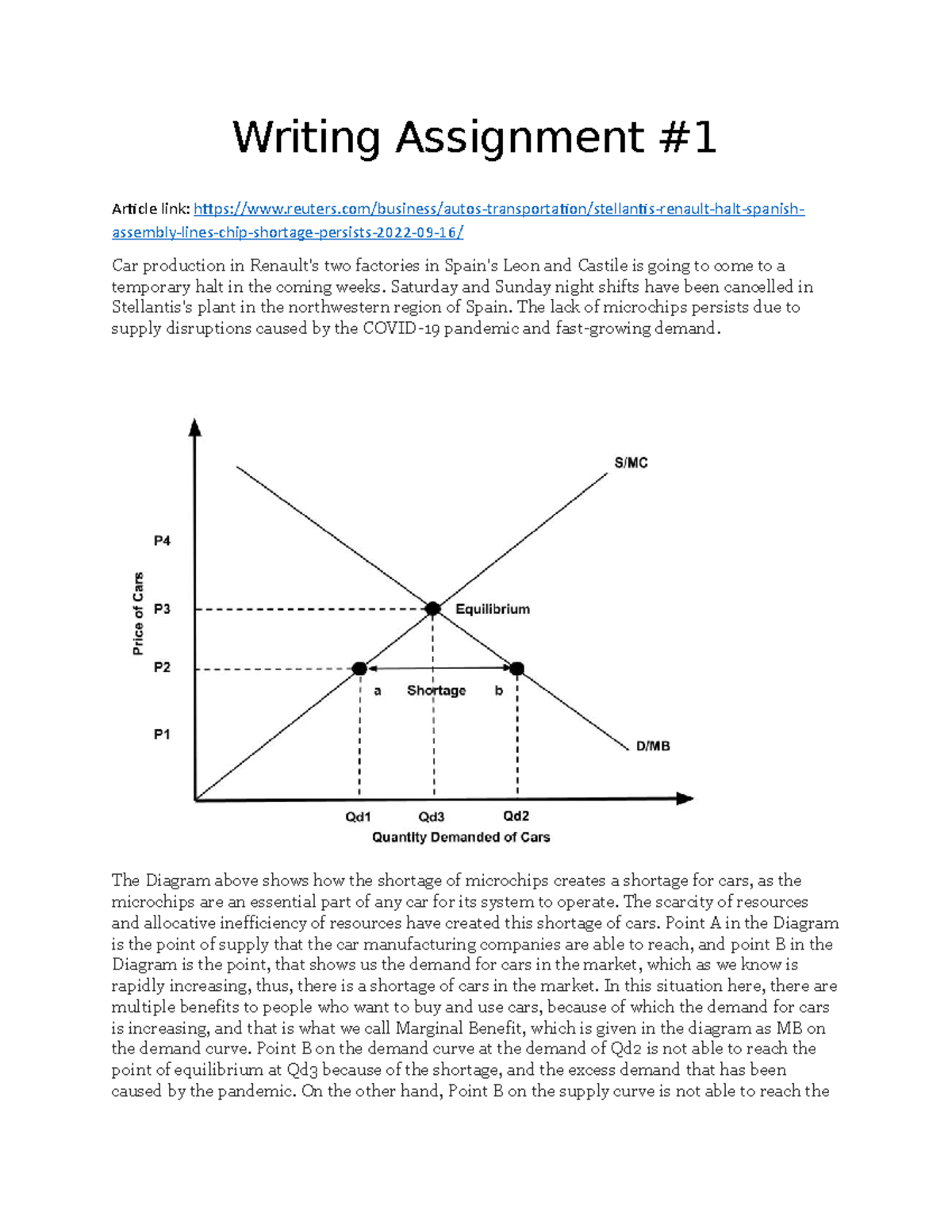 DPatel Writing assignment 1 - Writing Assignment Article link: - Studocu