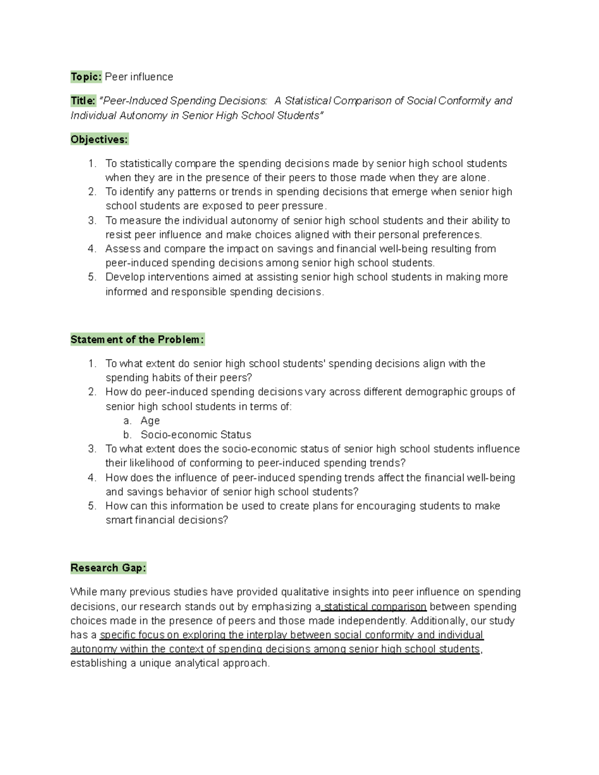 Research Reviewer - ddsadasdsaddasdadadad - Topic: Peer influence Title ...