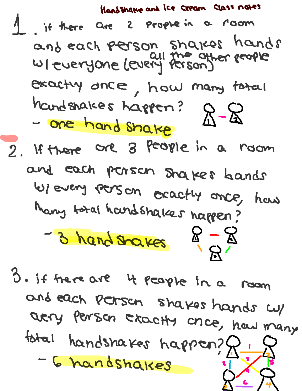 MATH 17 ice cream and handshake orig - Handshake and ice cream class ...