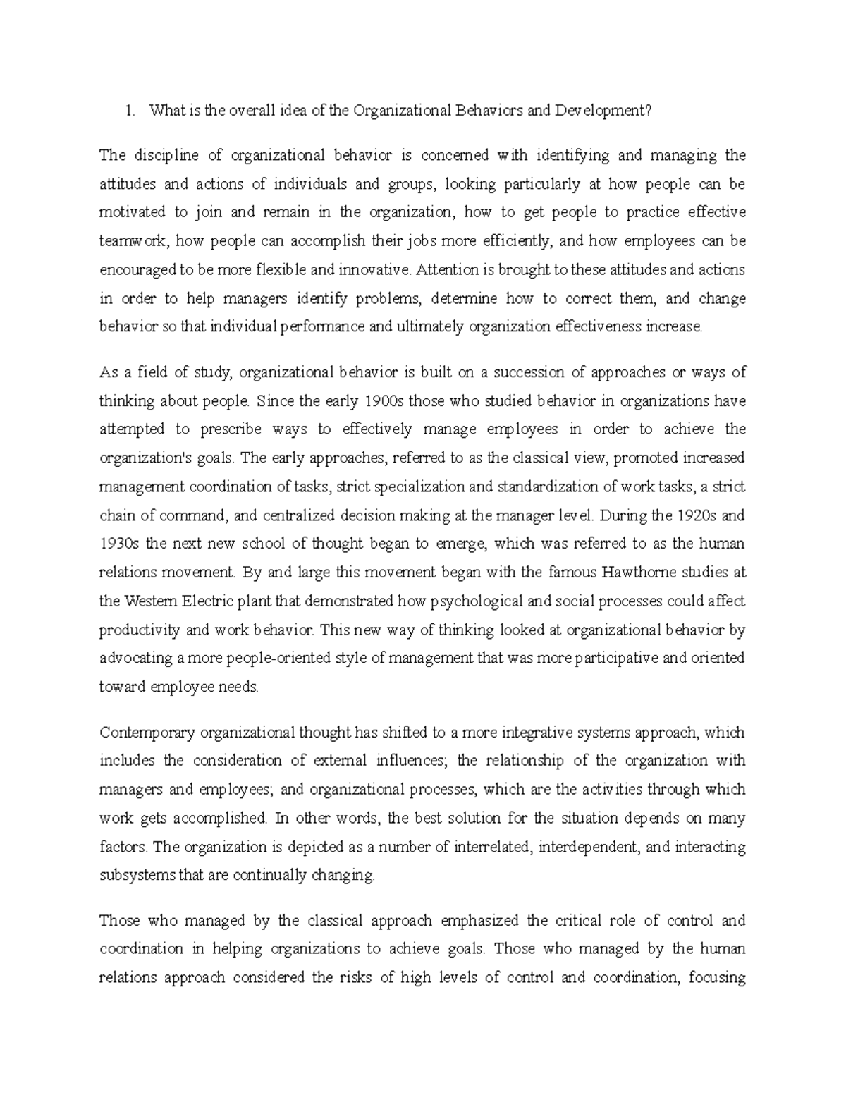 Organizational assignment - What is the overall idea of the ...