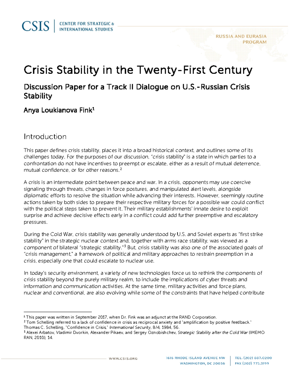 Fink Crisis Stability - Crisis Stability in the Twenty-First Century ...