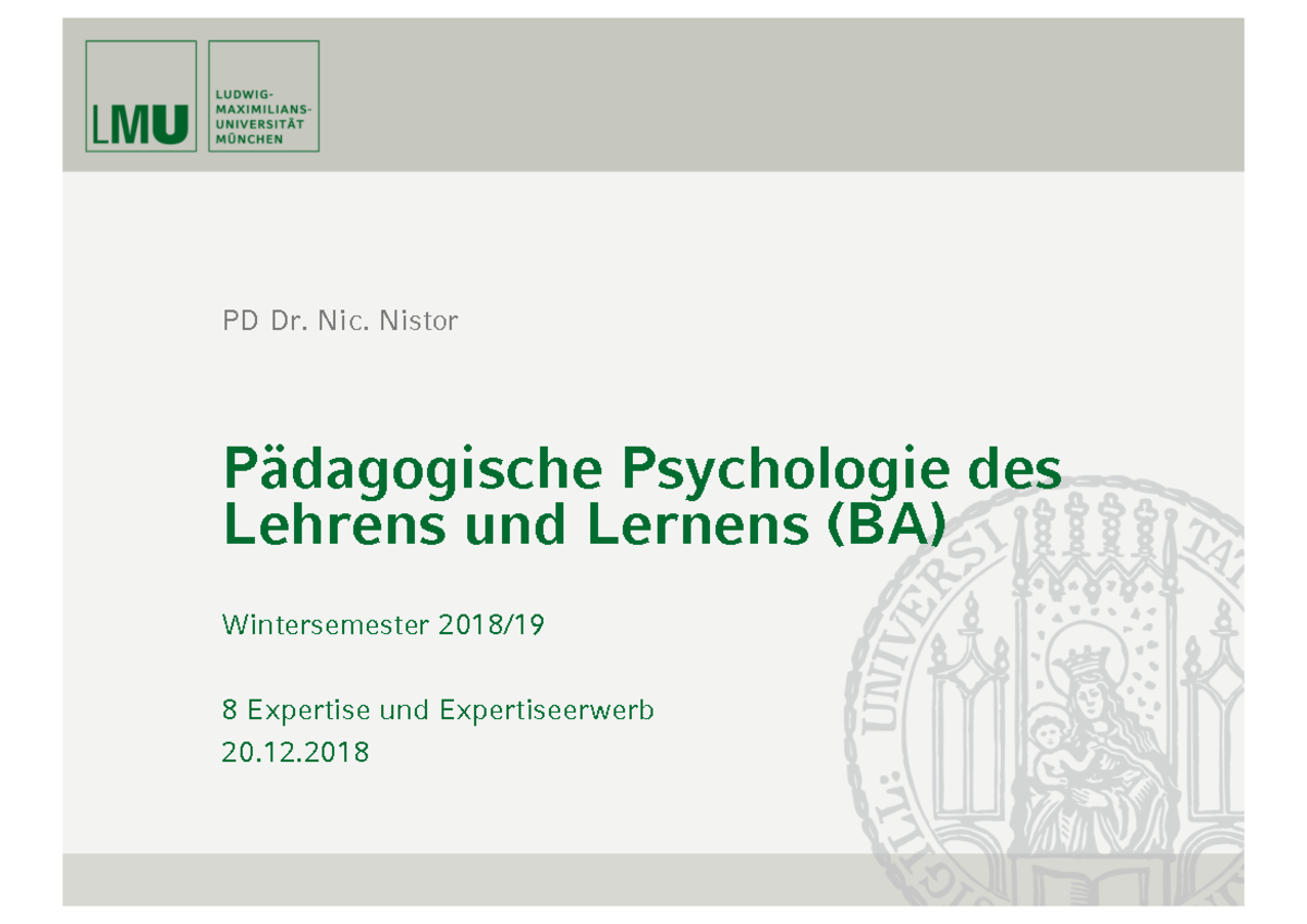 8 BA-PPLL Expertise - psychology - PD Dr. Nic. Nistor Pädagogische ...