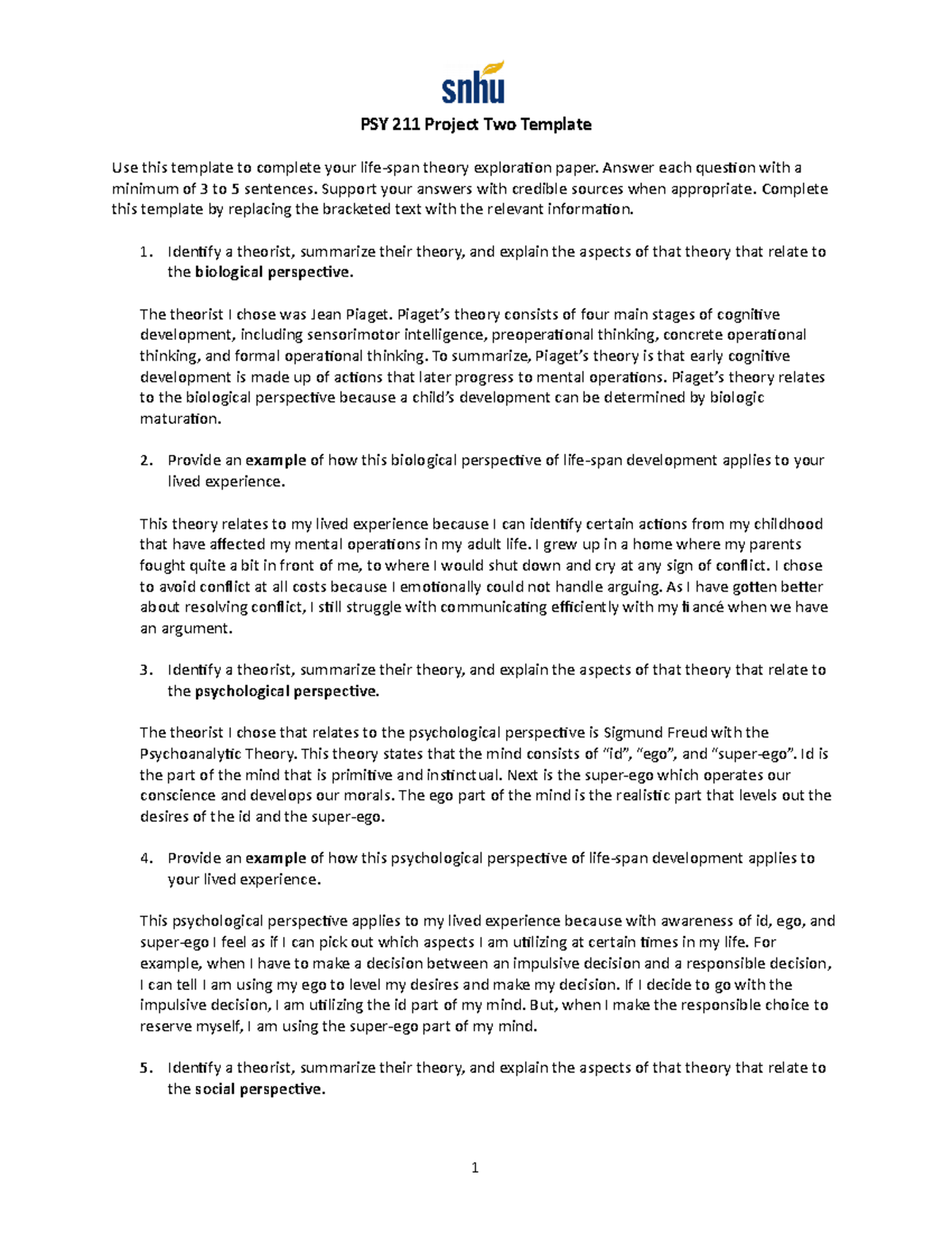 PSY 211 Project Two Template - PSY 211 Project Two Template Use this ...