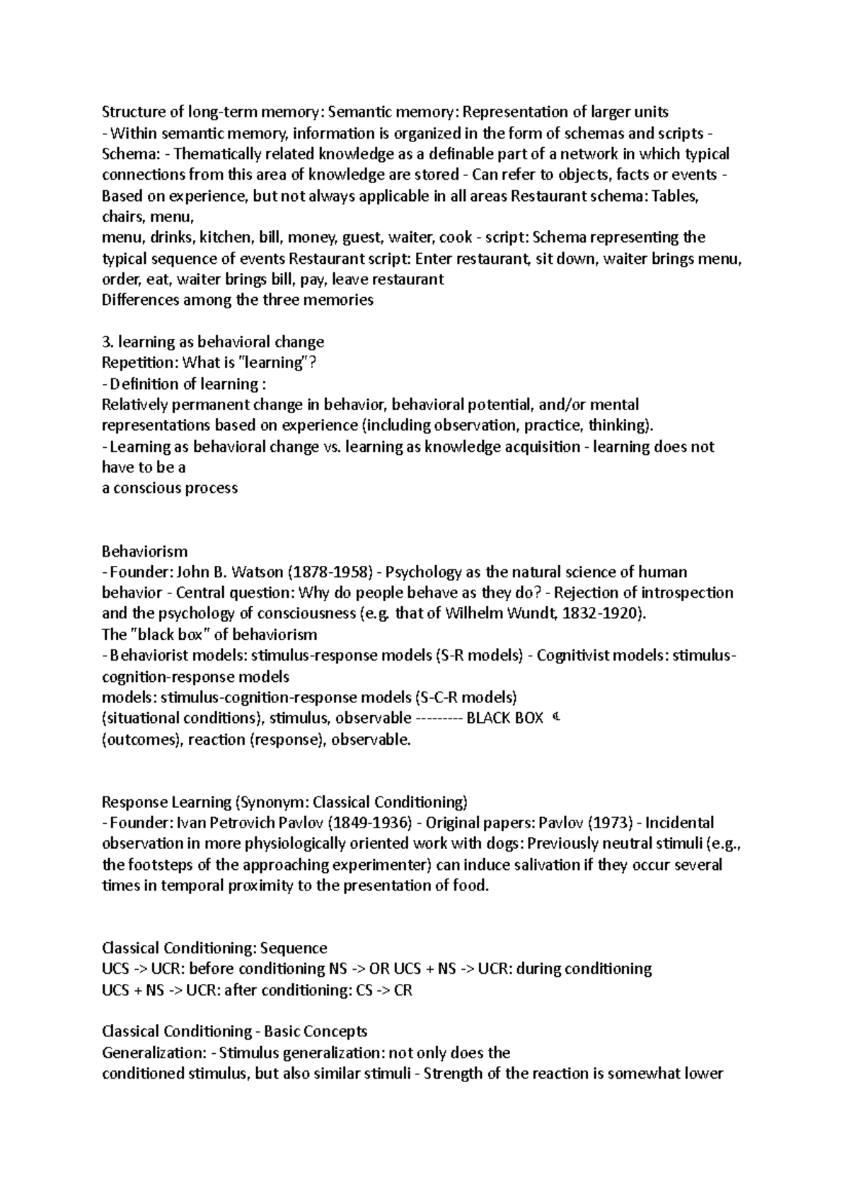Structure of long - Psycho notes - Structure of long-term memory ...