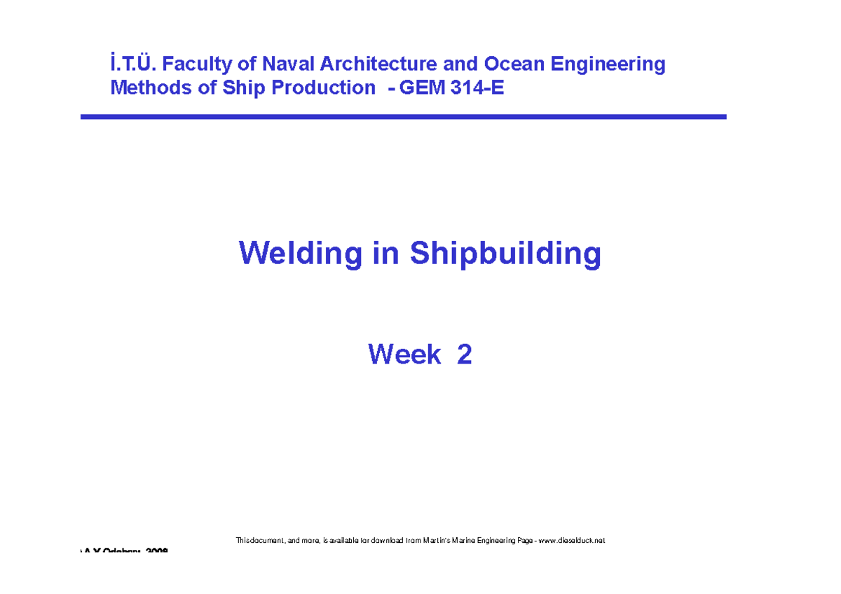 Ship Construction and Welding - İİ.T.Ü. Faculty of Naval Architecture ...