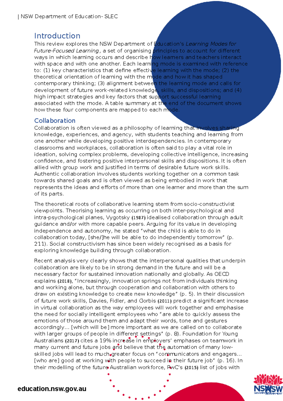 SLEC literature review on learning modes - Introduction This review ...