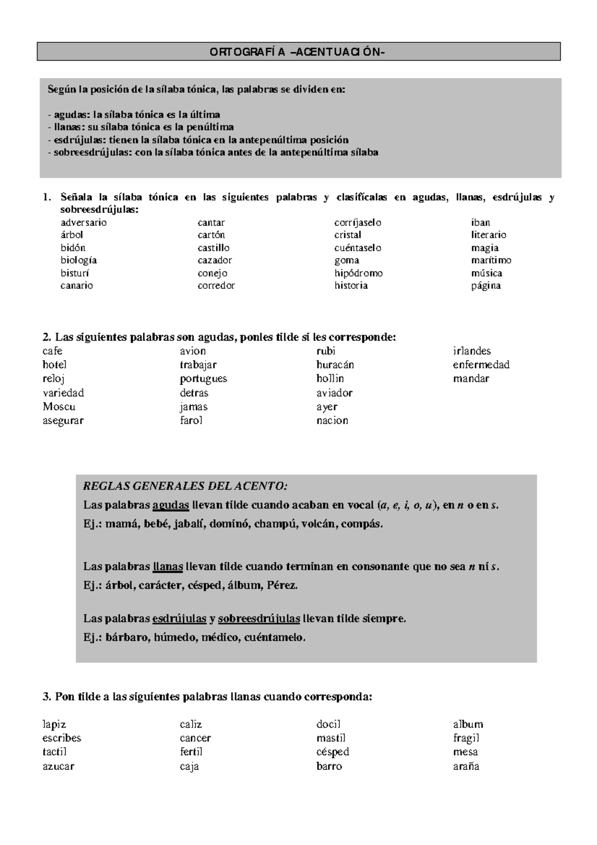 1. Cuaderno de ortografía. Acentuación - ORTOGRAFÍA – ACENTUACIÓN- 1 ...