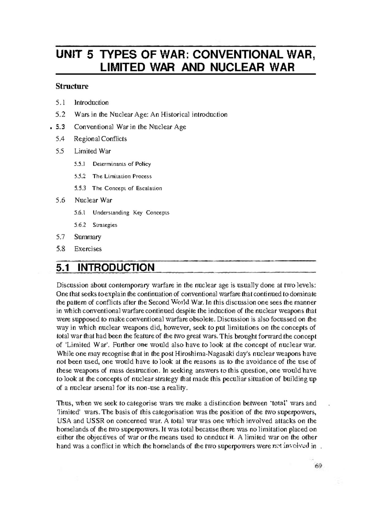 Unit-5 - Thank you - UNIT 5 TYPES OF WAR: CONVENTIONAL WAR, LIMITED WAR ...