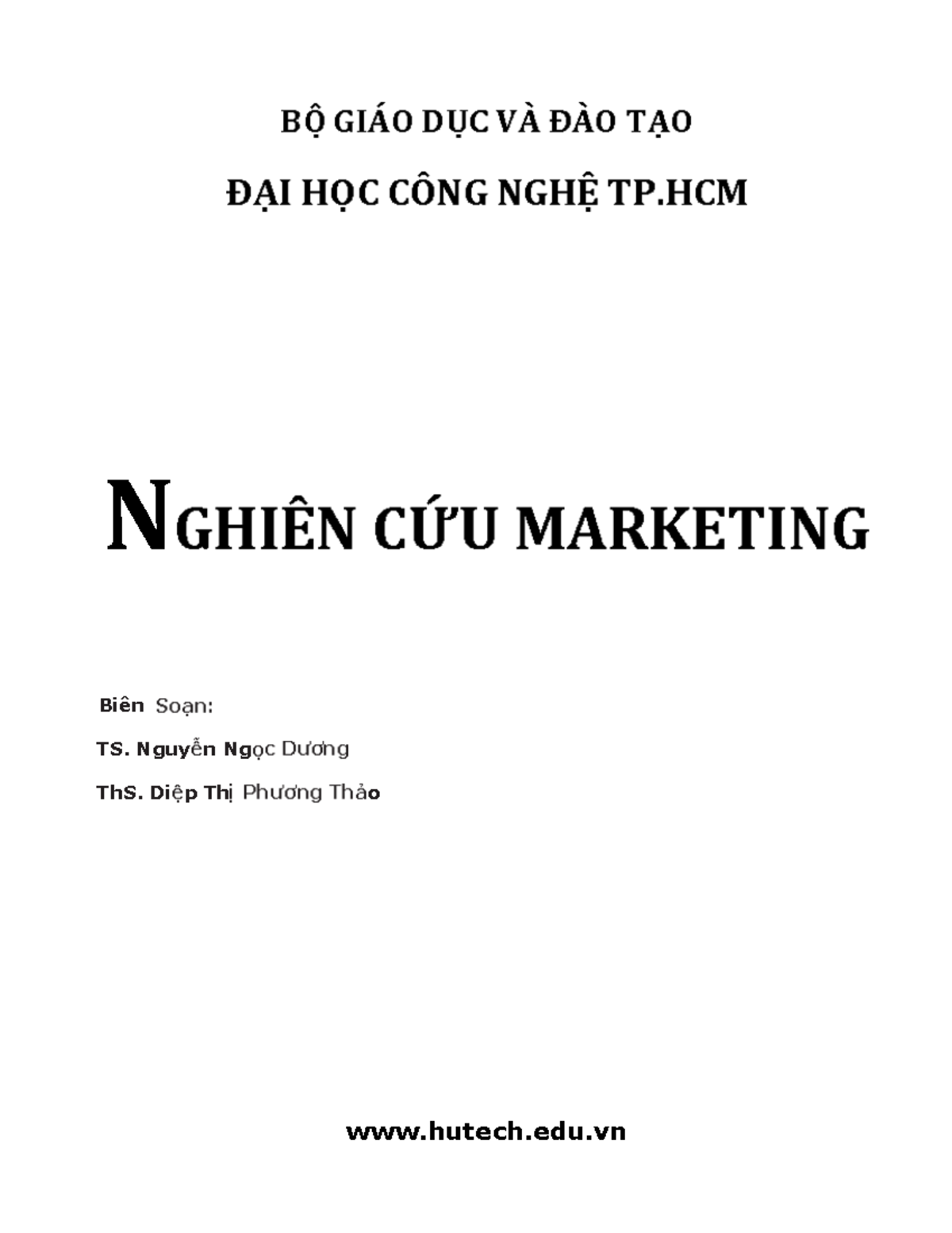 Giáo trình Ncmkt - giáo trình nghiên cứu marketing - N Biên TS. Nguy n ...
