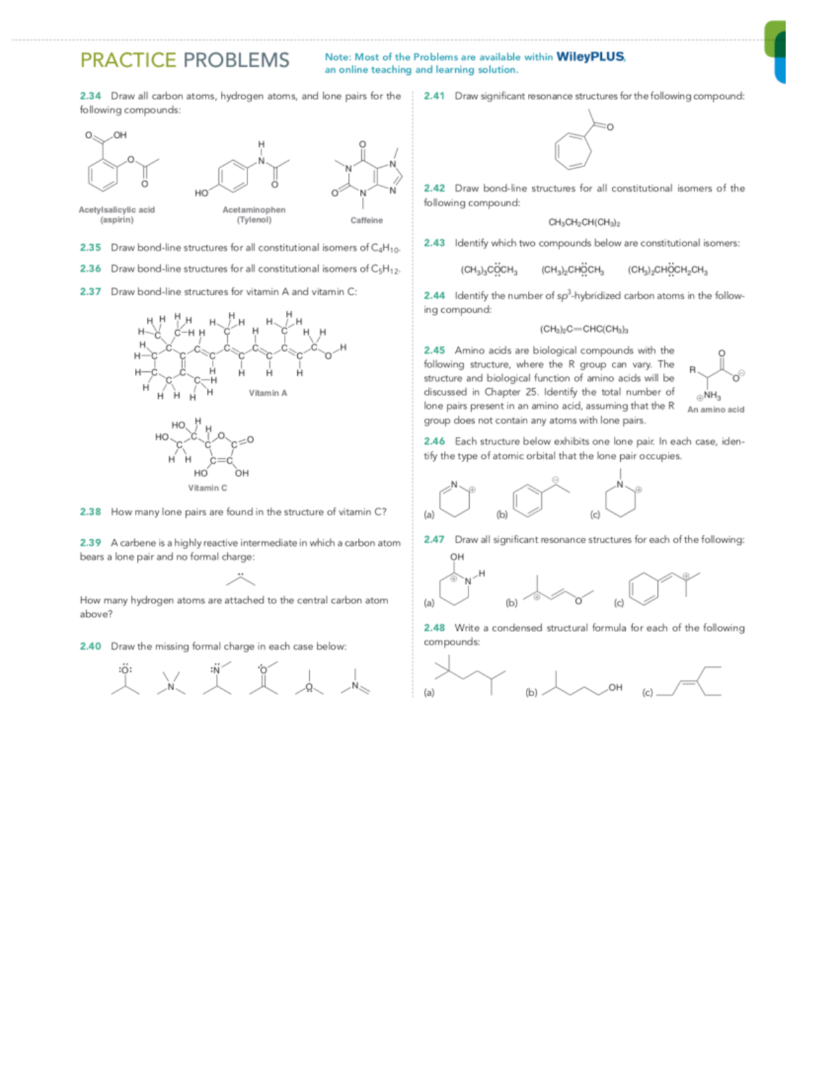 Orgo chapter 2 HW pdf - PRACTICE PROBLEMS Note: Most of the Problems ...